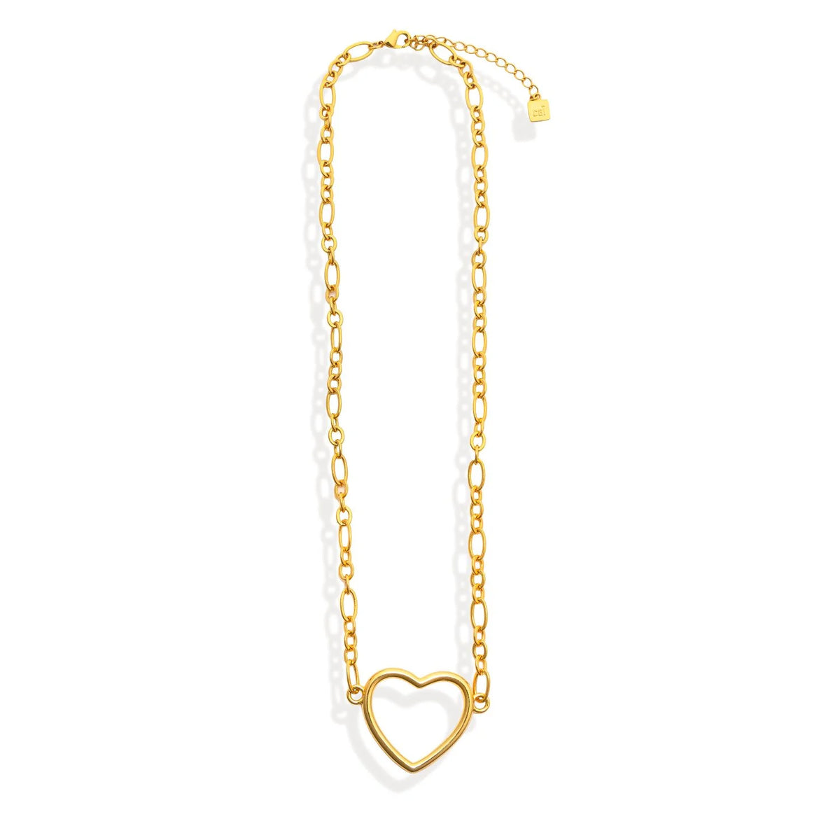 Chunky Heart Gold Chain Necklace – Scarpa Alta