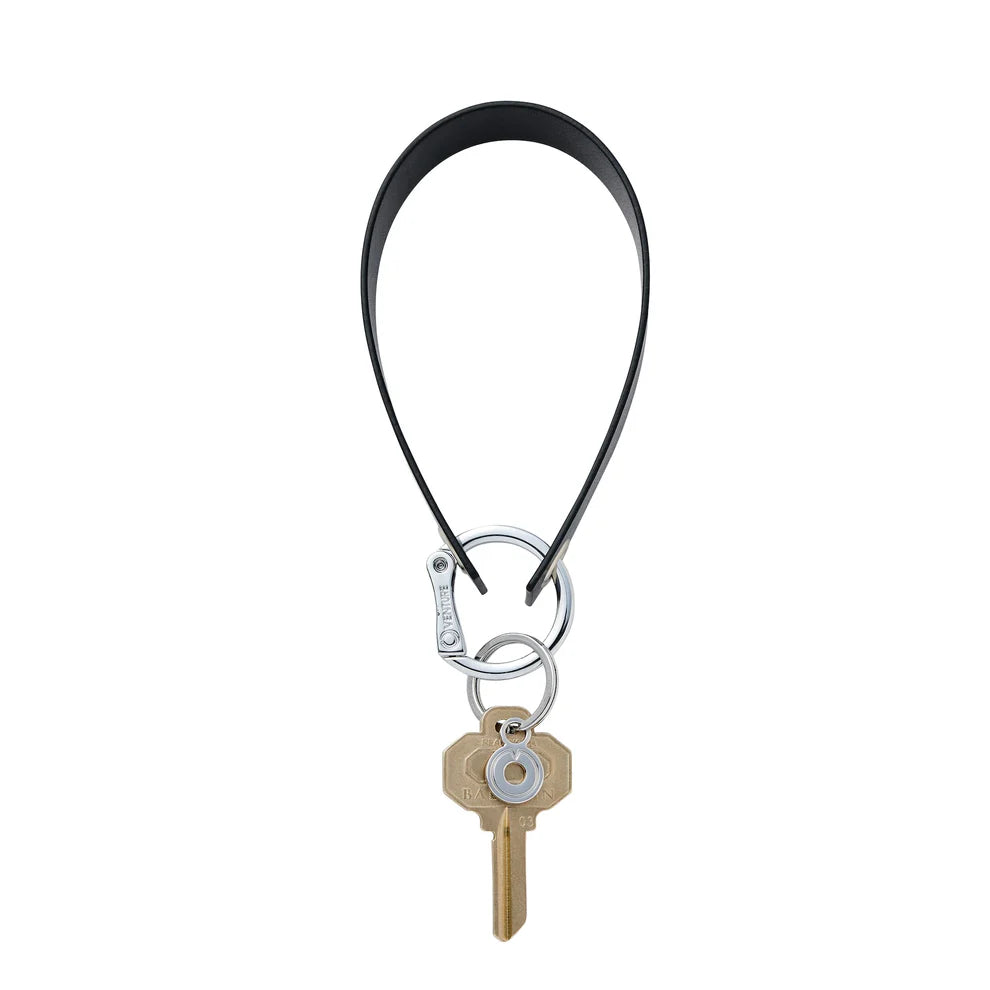 Black Leather Loop Wristlet Keychain – Scarpa Alta